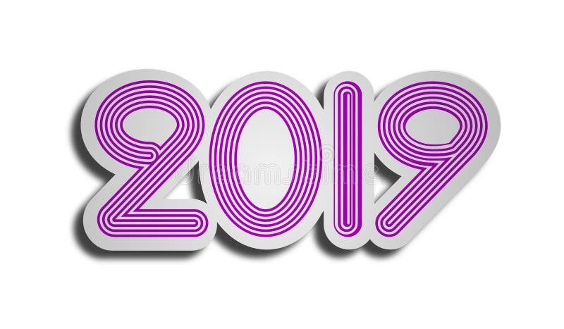 Numbers 2019 in Pop Art Style Stock Illustration - Illustration of card ...