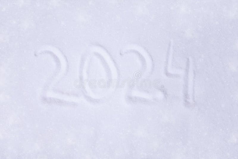 2024 Numbers Winter Snow, New Year Concept Stock Photo - Image of ...