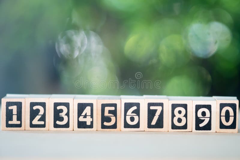 Numbers of Wood Blocks Begin 1 To 0 Stock Image - Image of sign, number ...