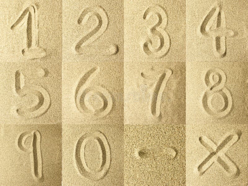 Numbers Written in the Sand Stock Image - Image of stones, design: 51205595