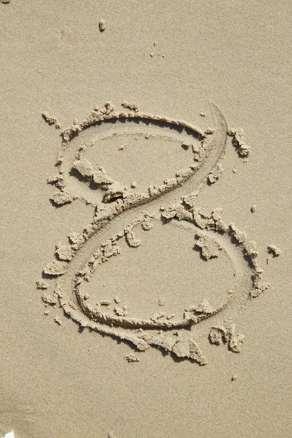 Numbers Written on the Sand Stock Photo - Image of figureofseven ...