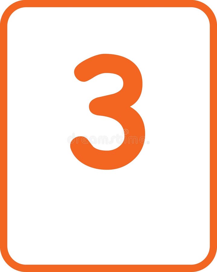 3 Flashcard Numbers for Kids, Learn To Count Stock Illustration ...