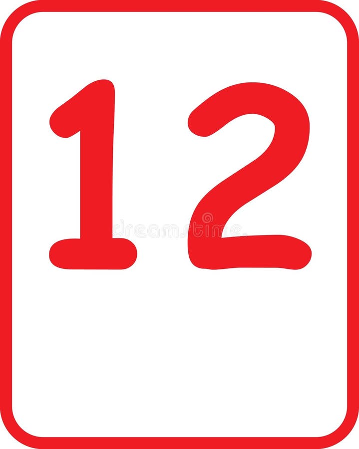 12 Flashcard Numbers for Kids, Learn To Count Stock Illustration ...
