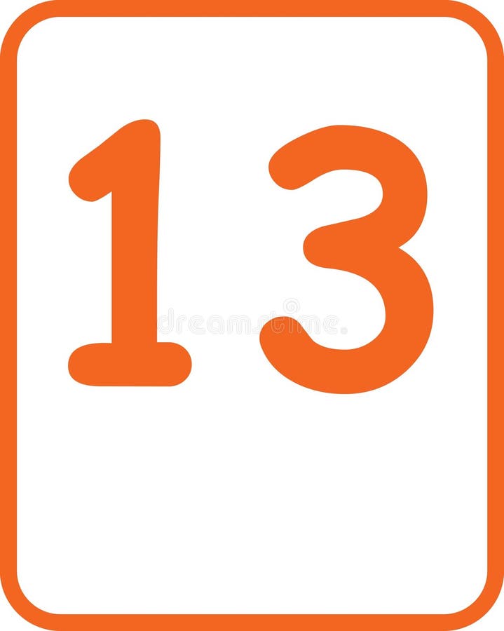 13 Flashcard Numbers for Kids, Learn To Count Stock Illustration ...