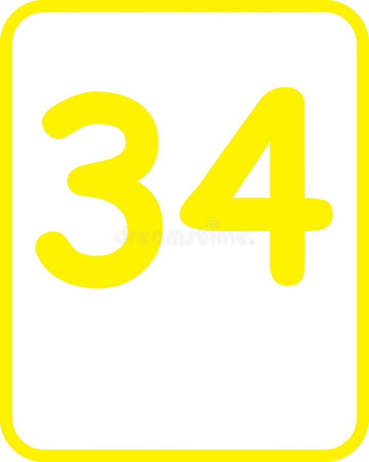 34 Flashcard Numbers for Kids, Learn To Count Stock Illustration ...