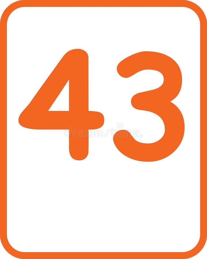 43 Flashcard Numbers for Kids, Learn To Count Stock Illustration ...