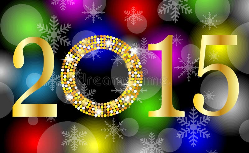 Numbers 2015 Year on a Bright Background with Gold Spangles Stock ...