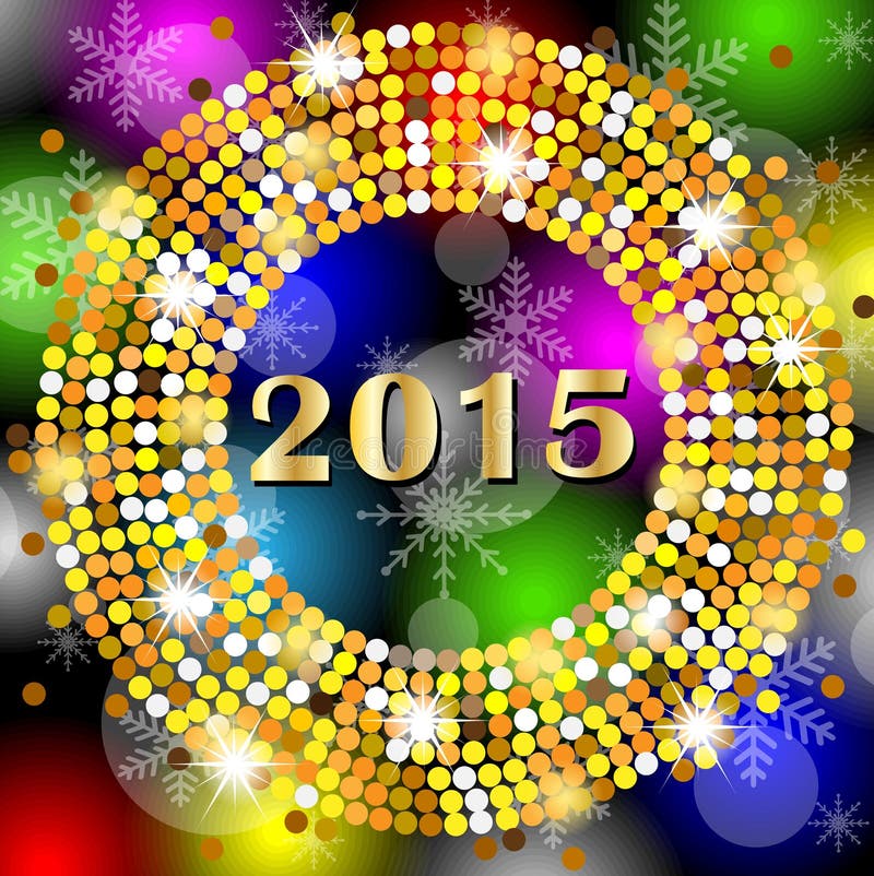 Numbers 2015 Year Bright Background Gold Spangles Stock Illustrations ...