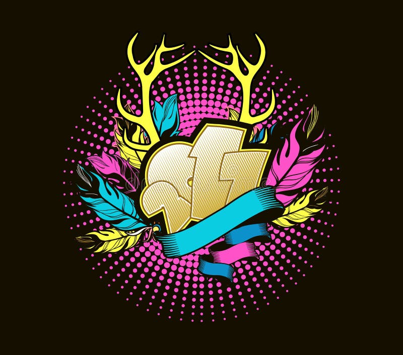 Psychedelic Colorful Numbers Stock Illustrations – 216 Psychedelic ...