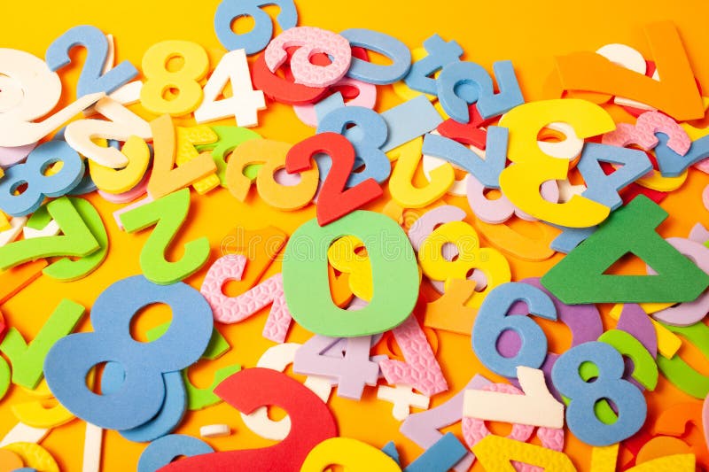 Numbers on Yellow Background Stock Photo - Image of pattern, organ ...