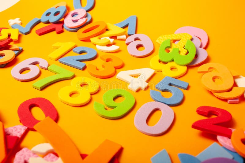 Numbers on Yellow Background Stock Photo - Image of teach, mathematics ...