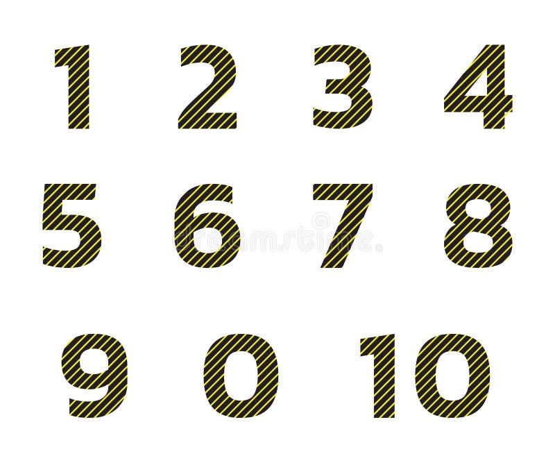 Numbers Yellow Oblique Pattern Stock Vector - Illustration of graphic ...