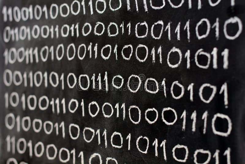 Numbers Zero and One, Written on a Blackboard Stock Image - Image of ...