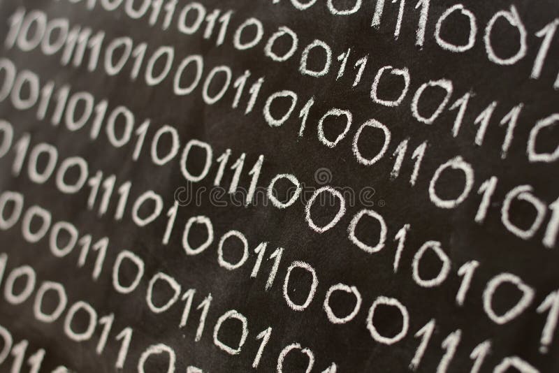 Numbers Zero and One, Written on a Blackboard Stock Image - Image of ...