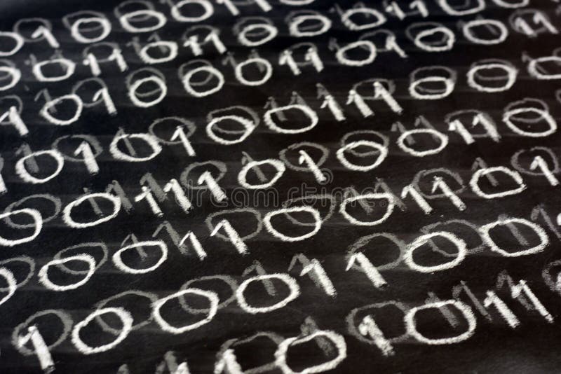 Numbers Zero and One, Written on a Blackboard Stock Image - Image of ...