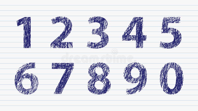 Numbers from zero to 9 stock vector. Illustration of texture - 202033850