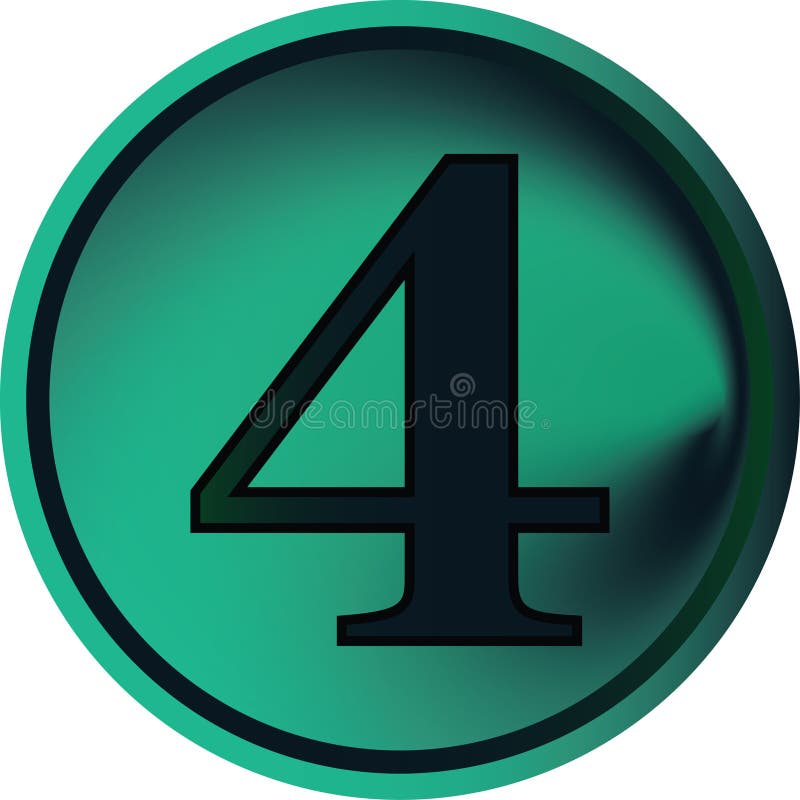 Numeral button-four stock vector. Illustration of repeat - 4850971