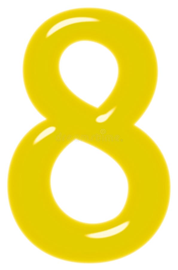 Numeral 8, Eight, Isolated on White Background, 3d Render Stock ...