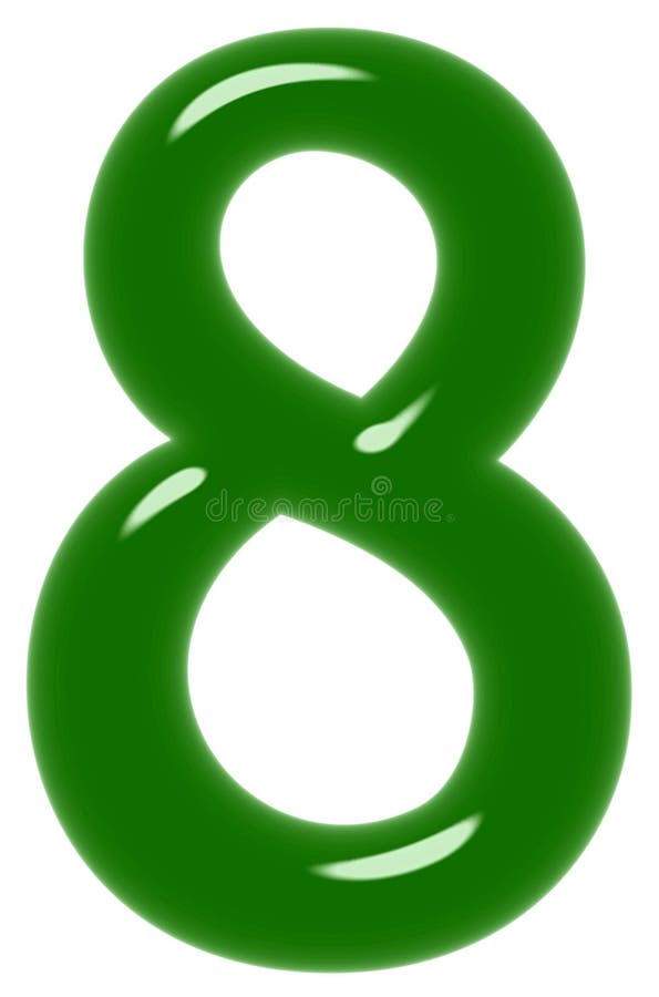 Numeral 8, Eight, Isolated on White Background, 3d Render Stock ...