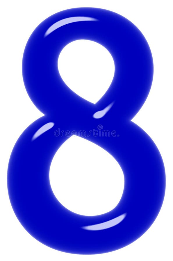 Numeral 8, Eight, Isolated on White Background, 3d Render Stock ...