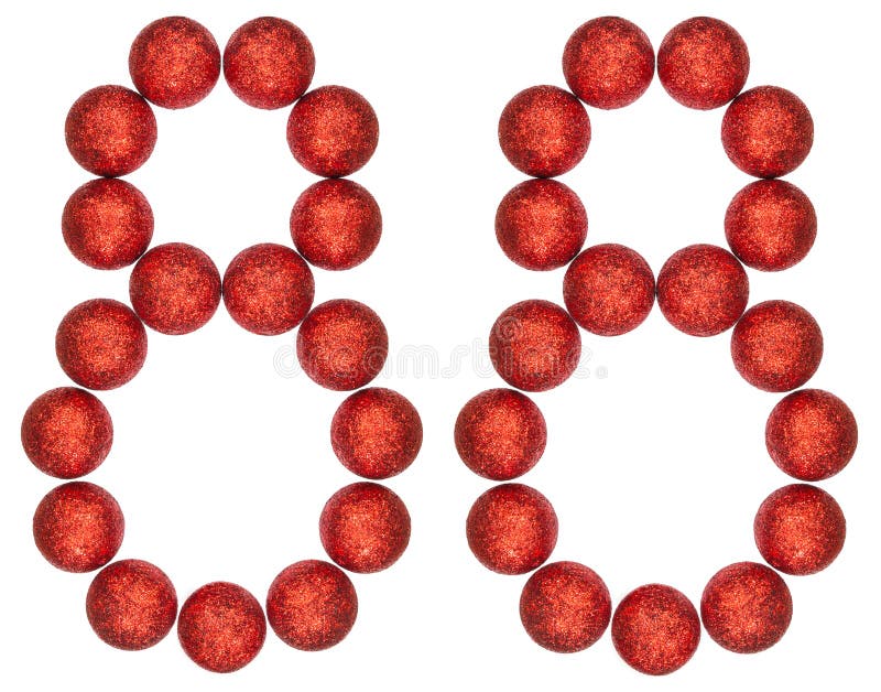 Numeral 88, Eighty Eight, from Decorative Balls, Isolated on White ...
