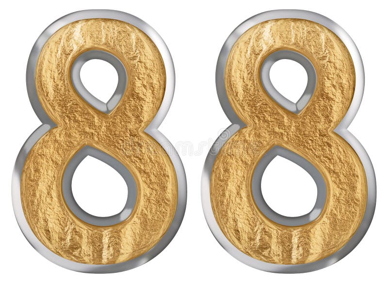 Numeral 88, Eighty Eight, Isolated on White Background, 3d Render Stock ...