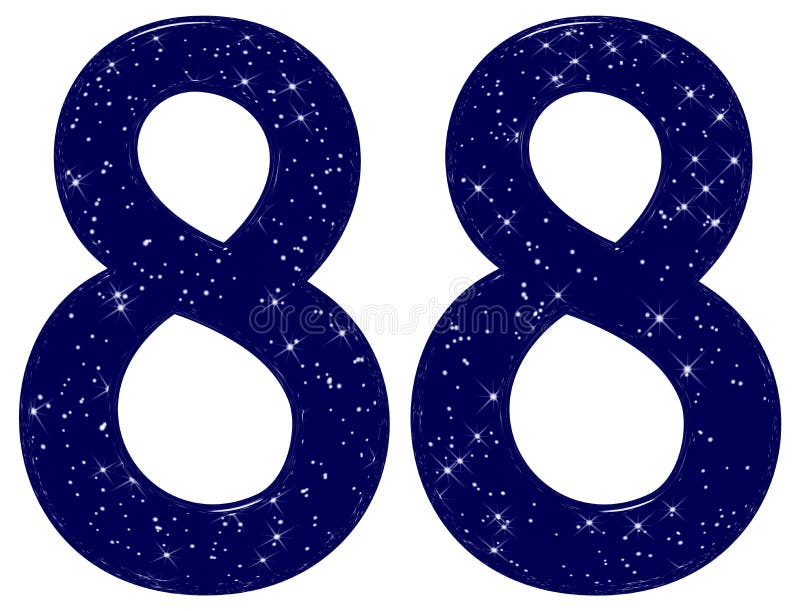 Numeral 88, Eighty Eight, Star Sky Texture Imitation, Isolated on White ...