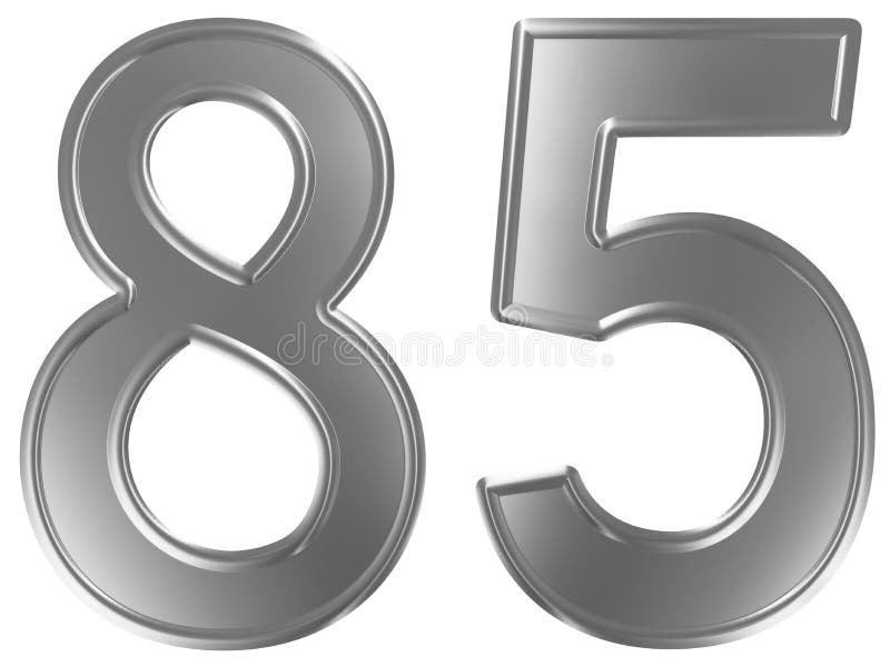 Numeral 85, Eighty Five Isolated on White Background, 3d Render Stock ...