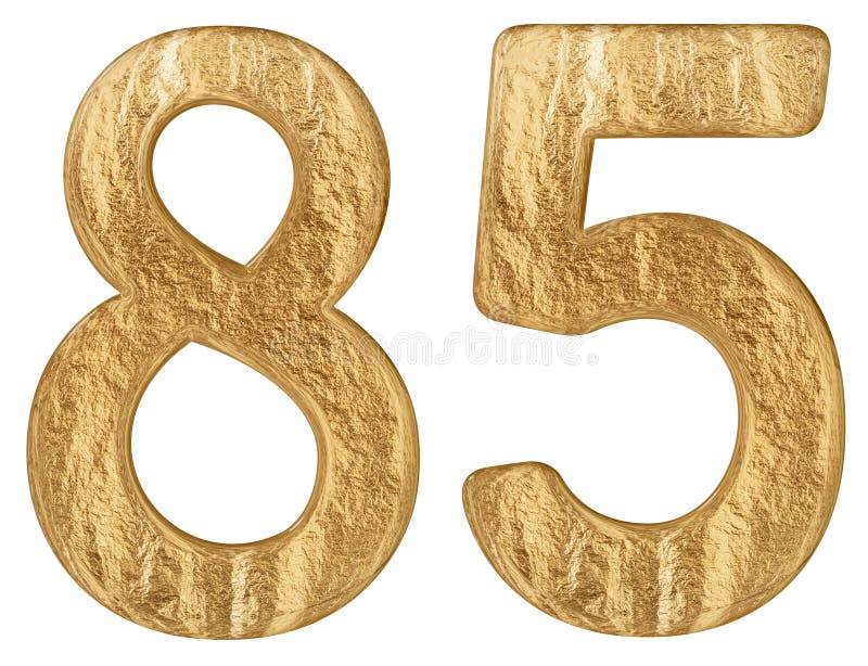Numeral 85, Eighty Five, Isolated on White Background, 3d Render Stock ...
