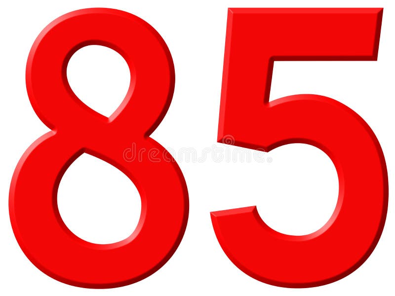 Numeral 85, Eighty Five Isolated on White Background, 3d Stock ...
