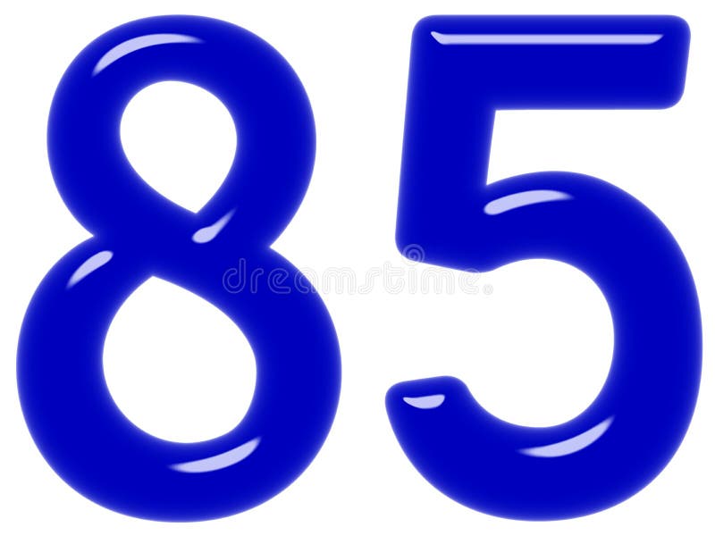 Numeral 85, Eighty Five Isolated on White Background, 3d Render Stock ...
