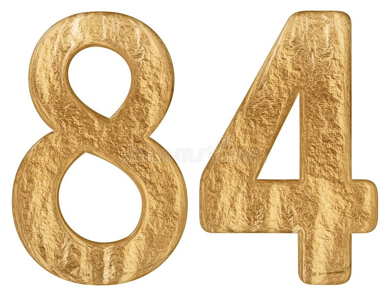 Numeral 84, Eighty Four, Isolated on White Background, 3d Render Stock ...