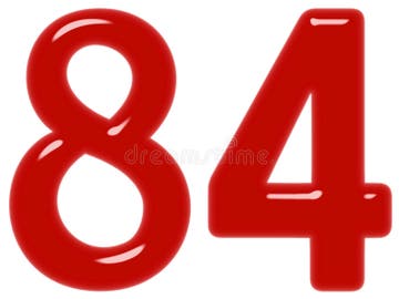 Numeral 84, Eighty Four, Isolated on White Background, 3d Render Stock ...