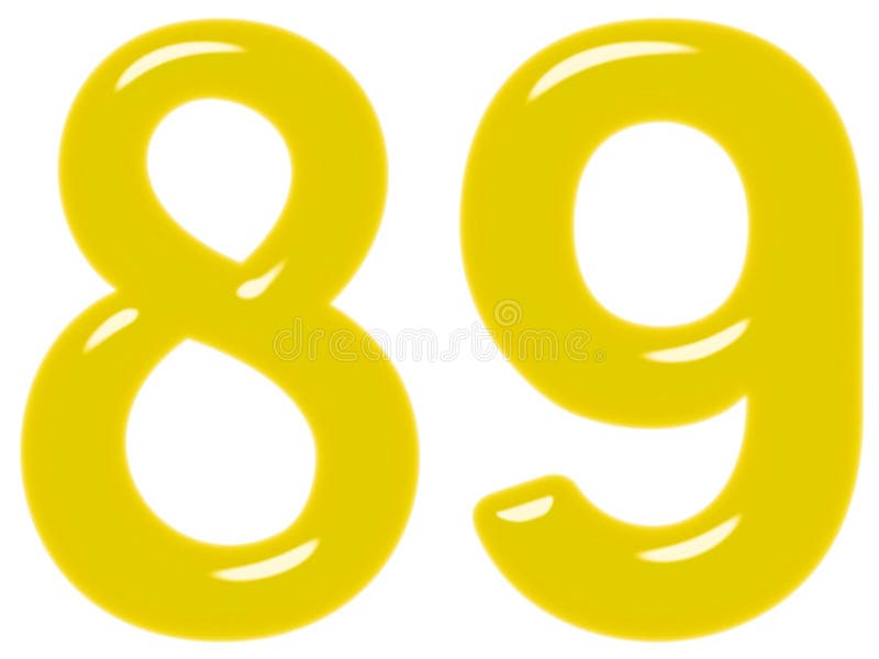 Numeral 89, Eighty Nine, Isolated on White Background, 3d Render Stock ...