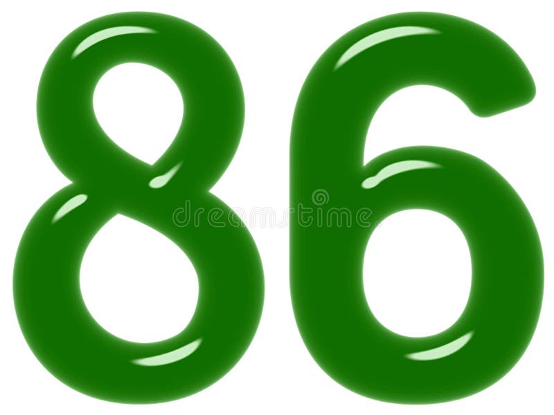 Numeral 86, Eighty Six Isolated on White Background, 3d Render Stock ...