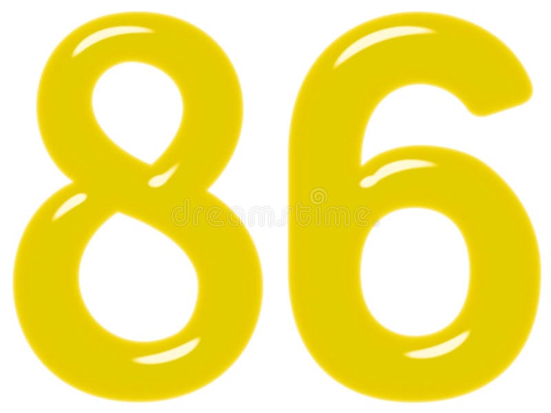 Numeral 86, Eighty Six Isolated on White Background, 3d Render Stock ...