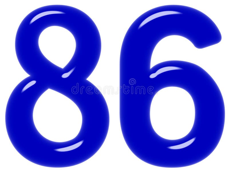Numeral 86, Eighty Six Isolated on White Background, 3d Render Stock ...