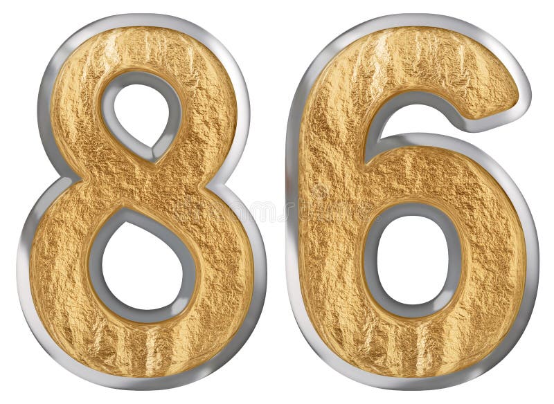 Numeral 86, Eighty Six, Isolated on White Background, 3d Render Stock ...