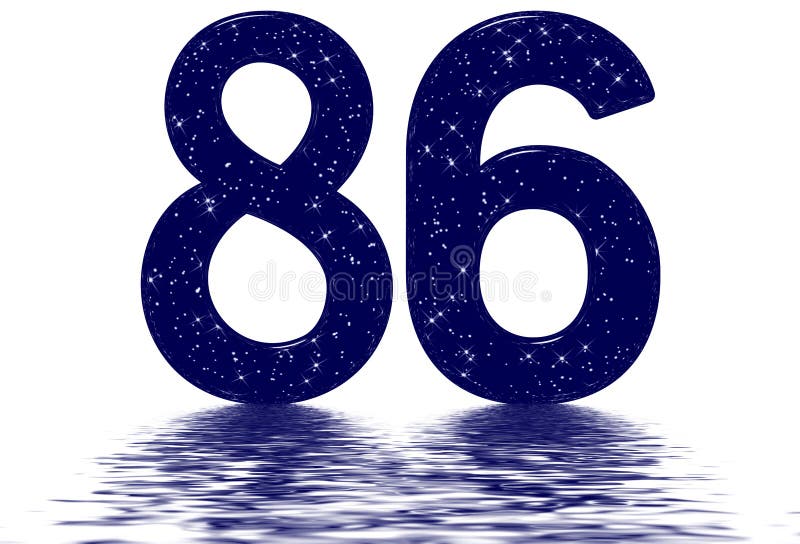 Numeral 86, Eighty Six, Star Sky Texture Imitation, Reflected on the ...