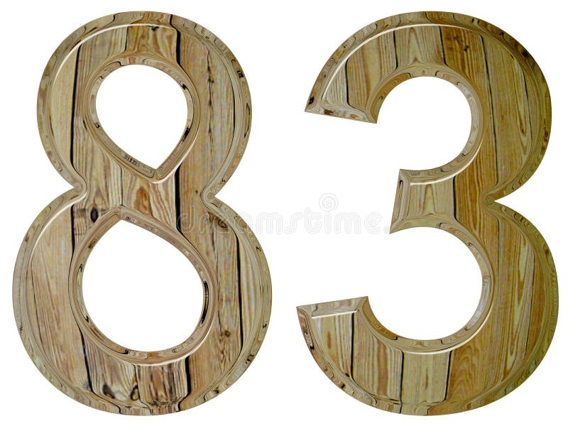 Numeral 83, Eighty Three, Isolated on White Background, 3d Render Stock ...