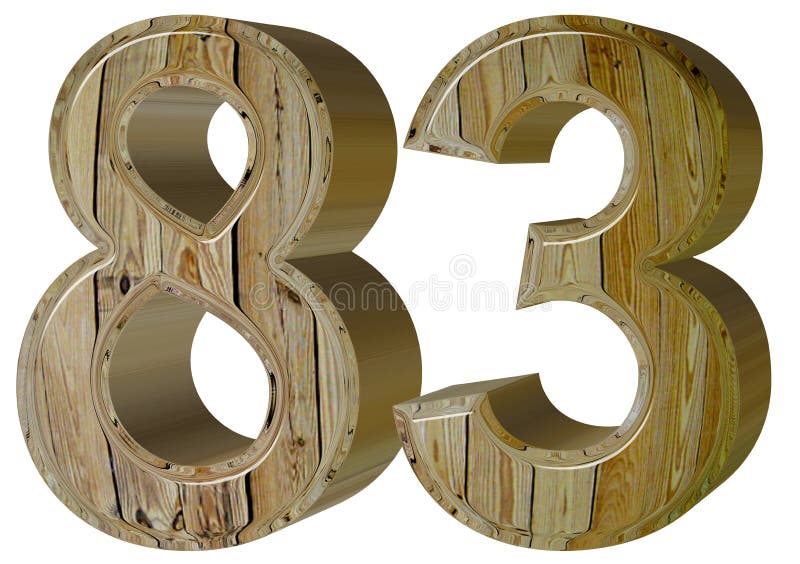 Numeral 83, Eighty Three, Isolated on White Background, 3d Rende Stock ...