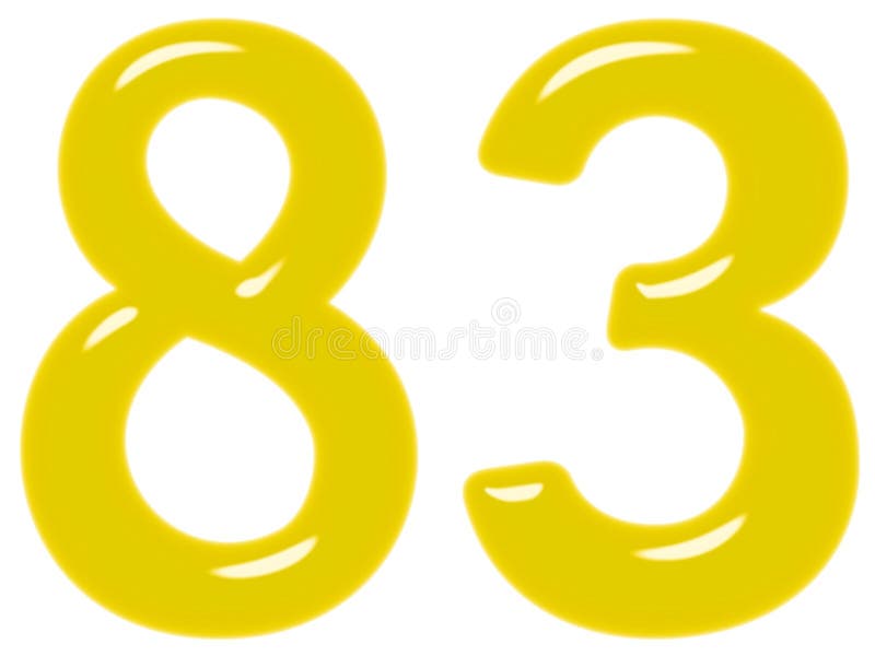 Numeral 83, Eighty Three, Isolated on White Background, 3d Render Stock ...