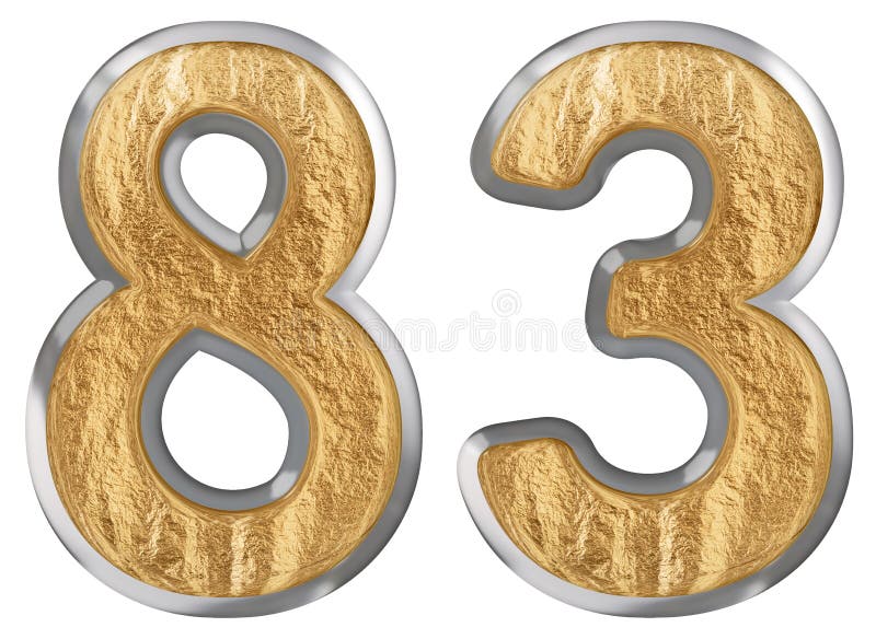 Numeral 83, Eighty Three, Isolated on White Background, 3d Render Stock ...