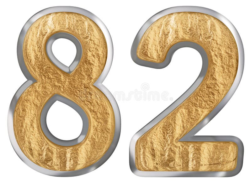 Numeral 82, Eighty Two, Isolated on White Background, 3d Render Stock ...
