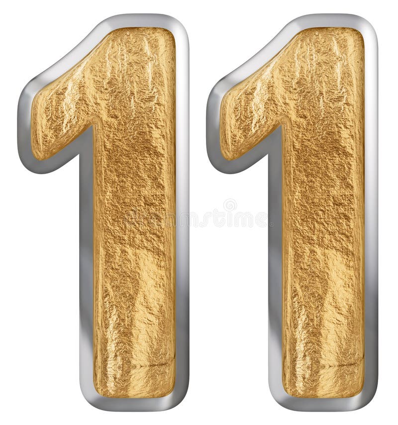 Numeral 11, Eleven, Isolated on White Background, 3d Render Stock ...