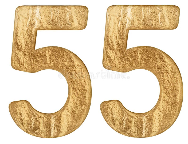 Numeral 55, Fifty Five, Isolated on White Background, 3d Render Stock ...
