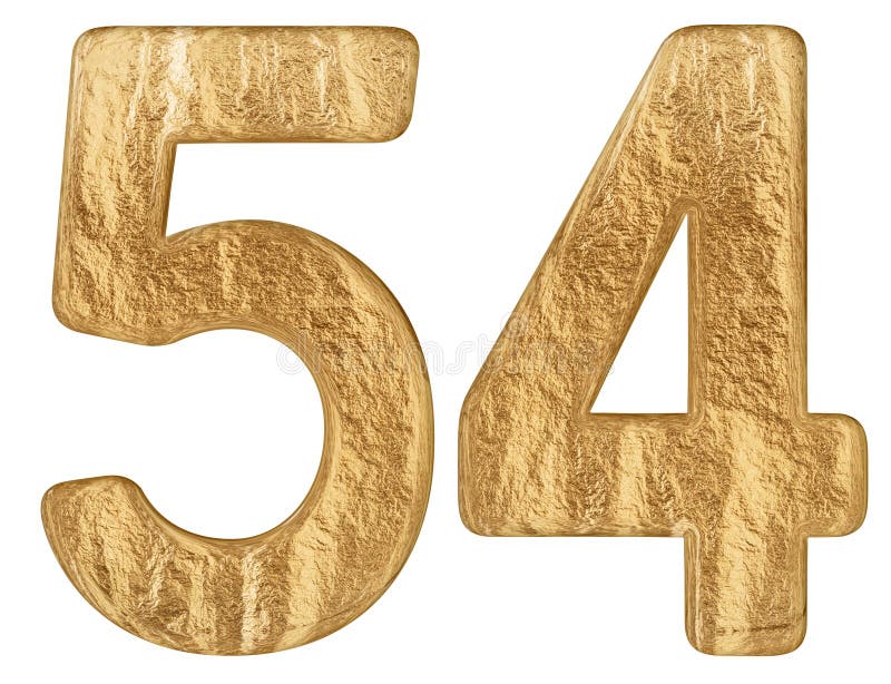 Numeral 54, Fifty Four, Isolated on White Background, 3d Render Stock ...