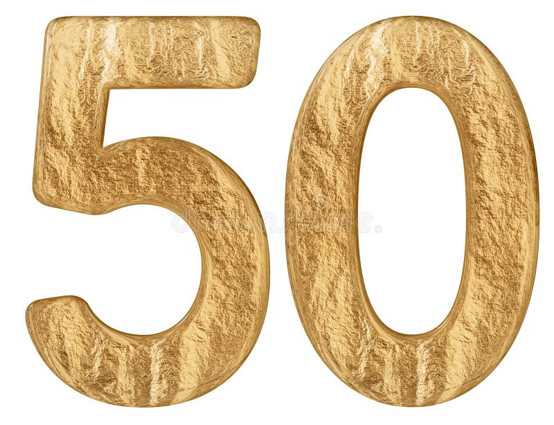 Numeral 50, Fifty, on White Background, 3d Render Stock Illustration ...