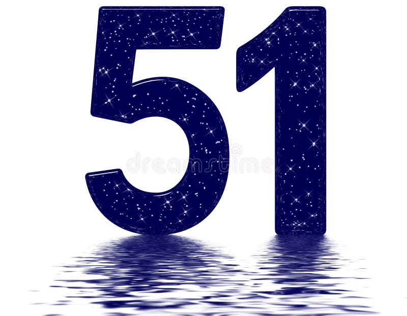 Numeral 51, Fifty One, Star Sky Texture Imitation, Reflected on the ...