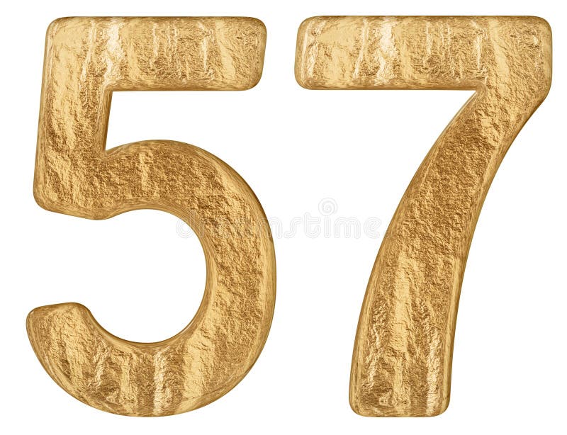 Numeral 57, Fifty Seven, on White Background, 3d Render Stock ...